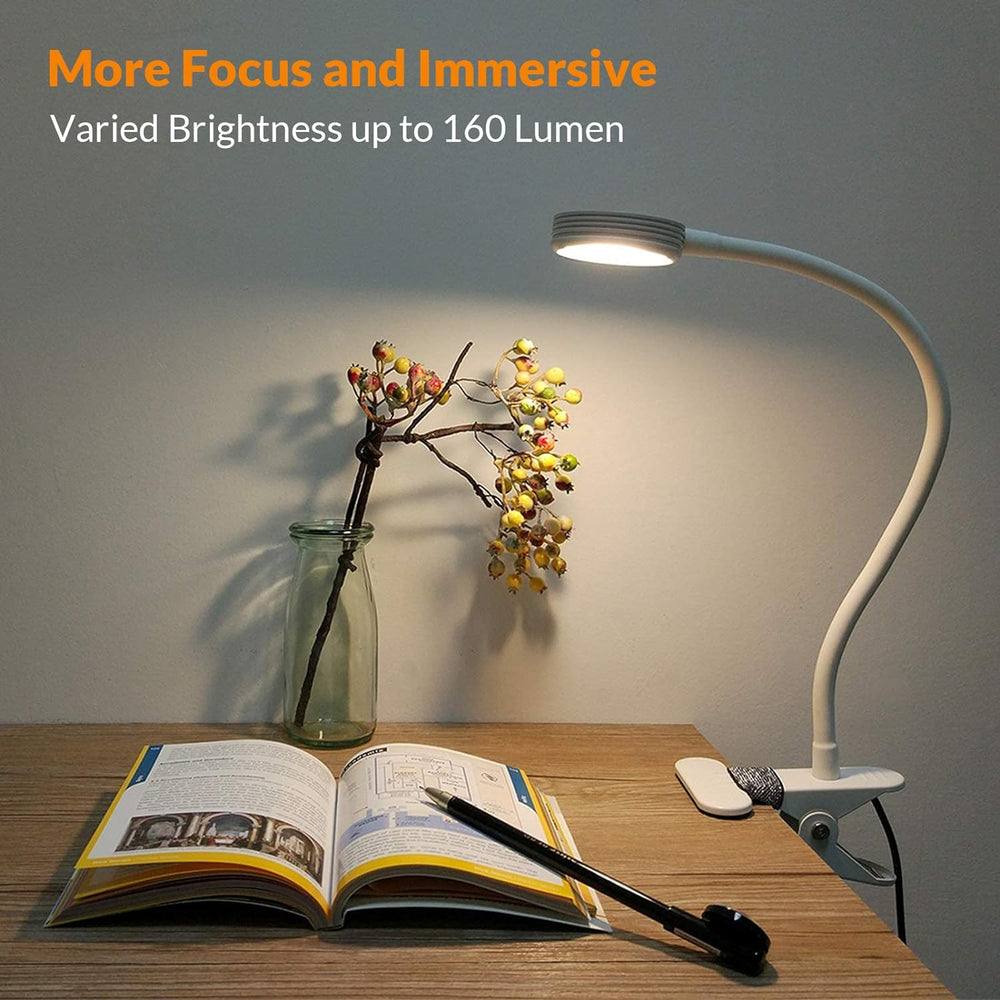 Small Clip-on Book Light, Battery & USB Operated LED Reading Lamp