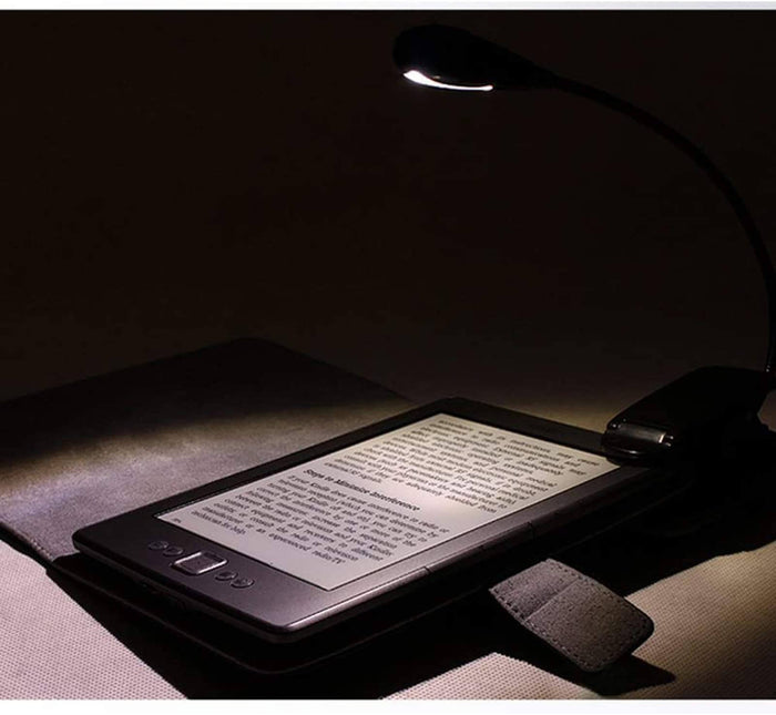 Small Clip-on Book Light, Battery & USB Operated LED Reading Lamp