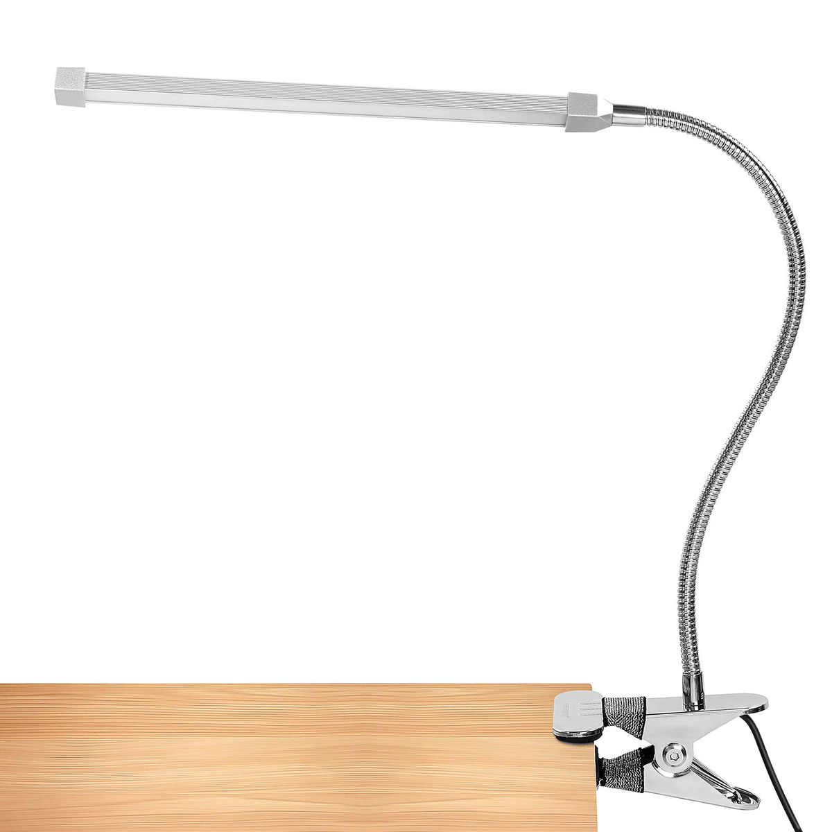 LED Clip-on Reading Light Long Bar USB Charging Gooseneck Adjustable