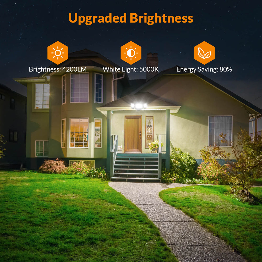 Switch Control LED Security Light 42W 4200LM w/ 3 Heads