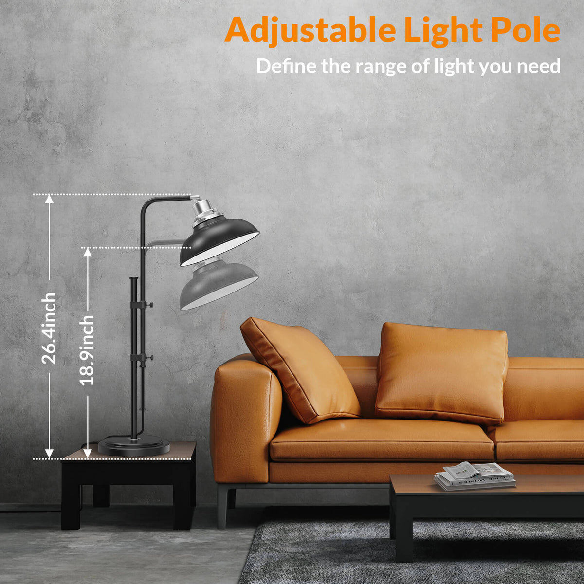 Industrial Matel Table Lamp Vintage Adjustable Height & Head